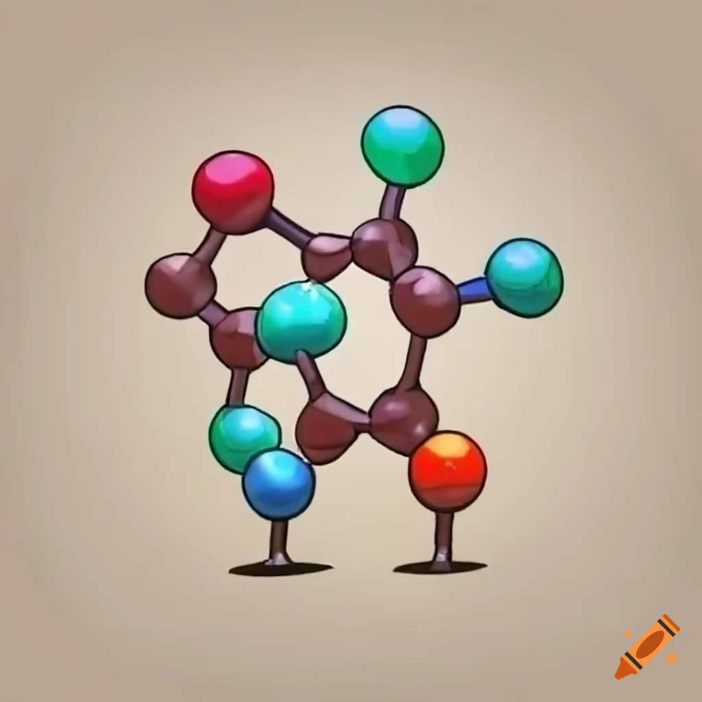 Toon animated molecular structure of C17H19N3O3S on Craiyon