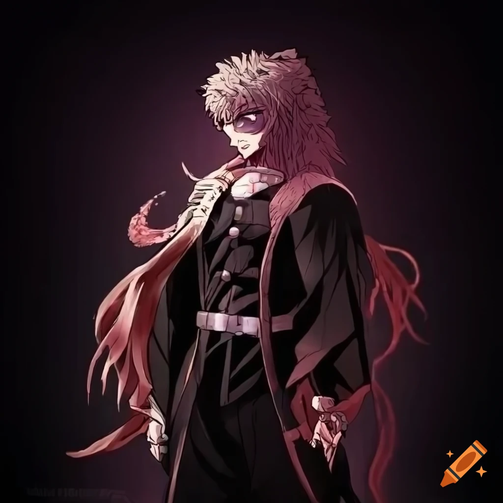Custom-made male character inspired by demon slayer series on Craiyon