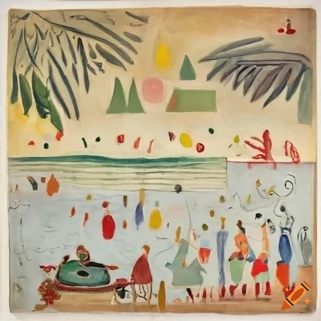 Car race scene with angels and demons by Matisse, Klee, Rousseau ...