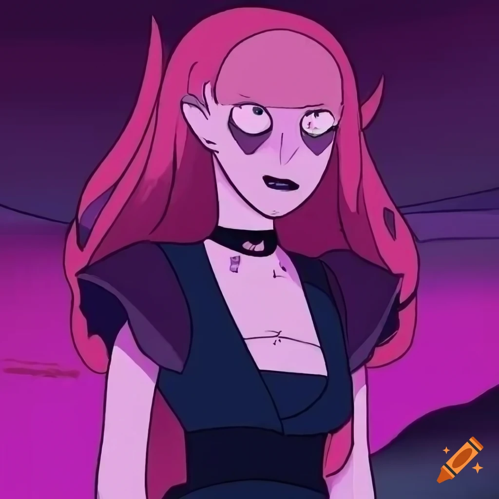 Artwork of goth troglodyte demon in Steven Universe style on Craiyon