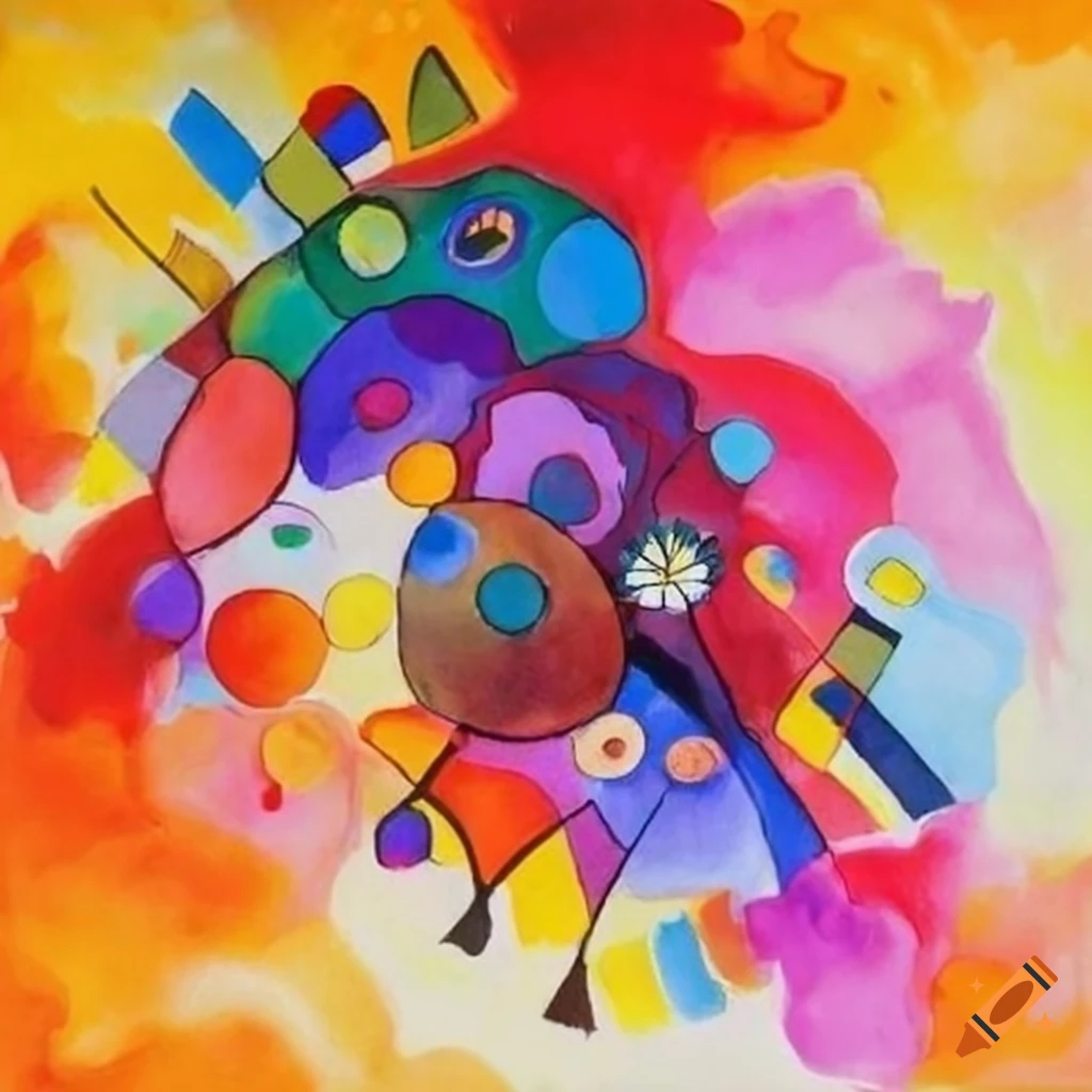 Abstract art inspired by Kandinsky on Craiyon