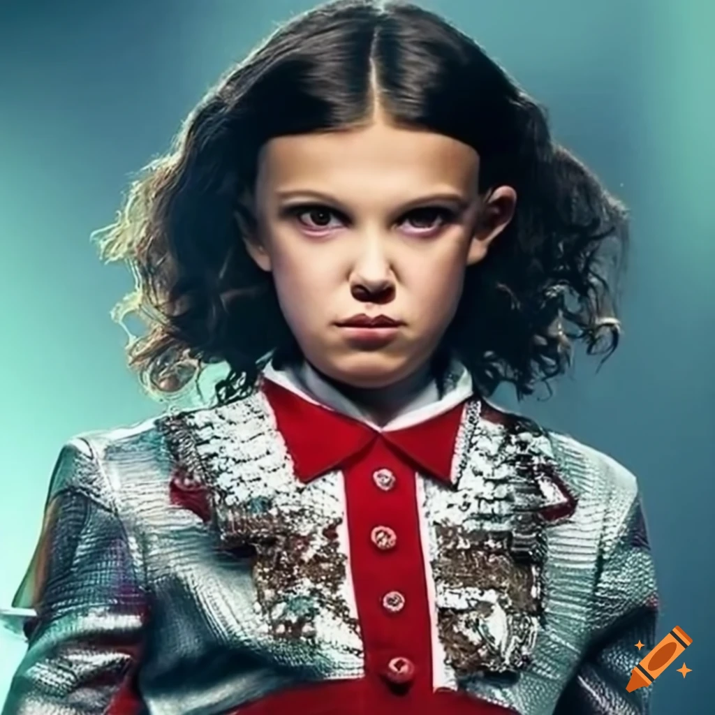 Millie bobby brown in a michael jackson-style outfit dancing on stage ...