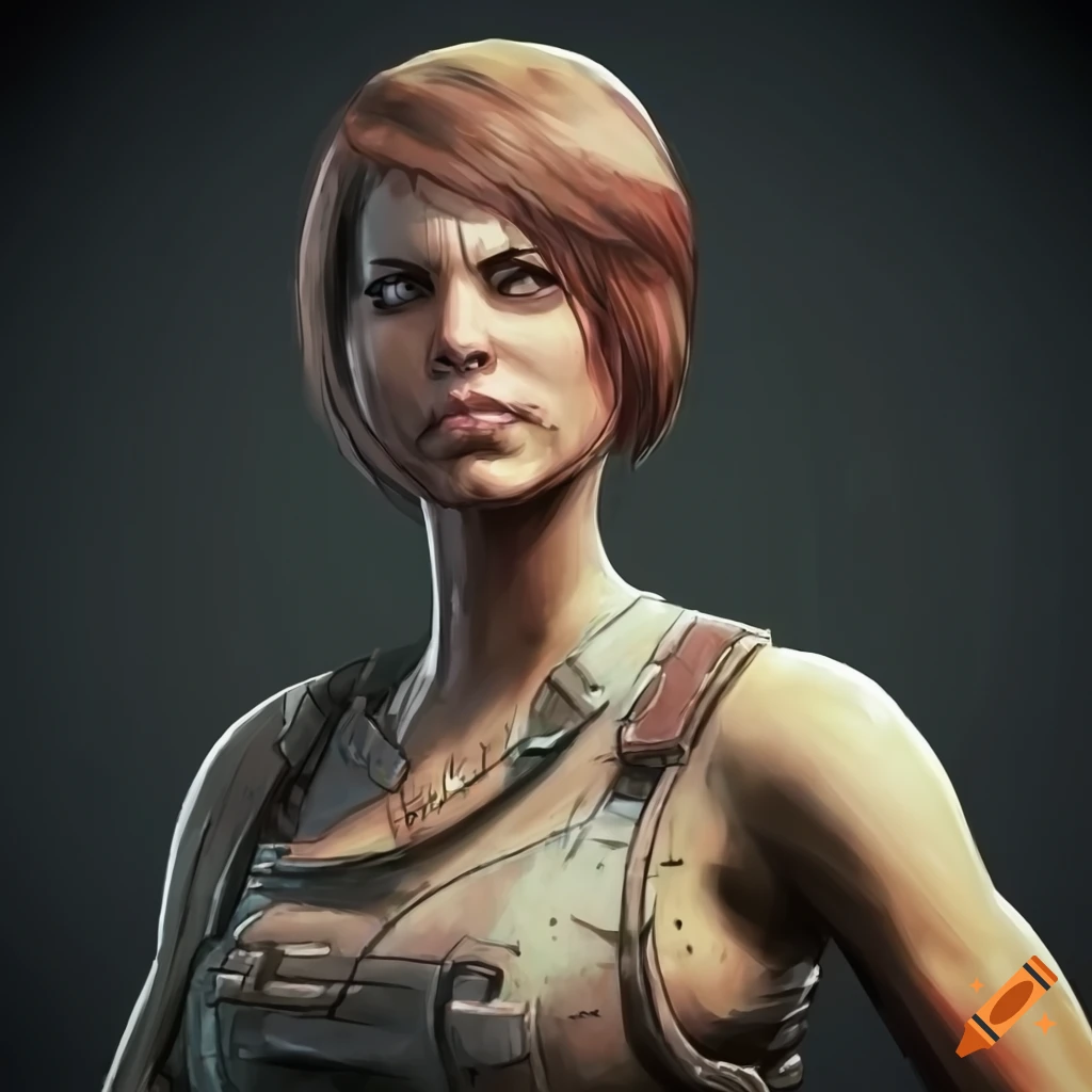 Female raider character from Fallout 4 videogame on Craiyon