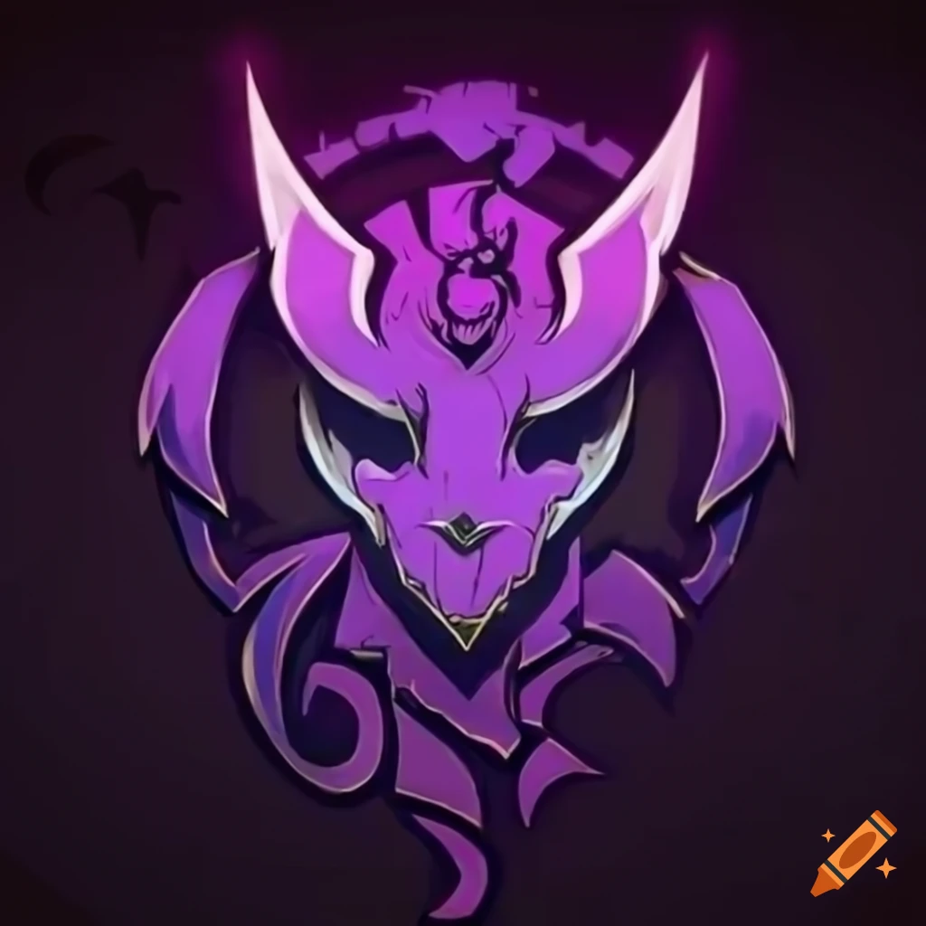 Rpg-style logo with a purple nighttime hunter on Craiyon