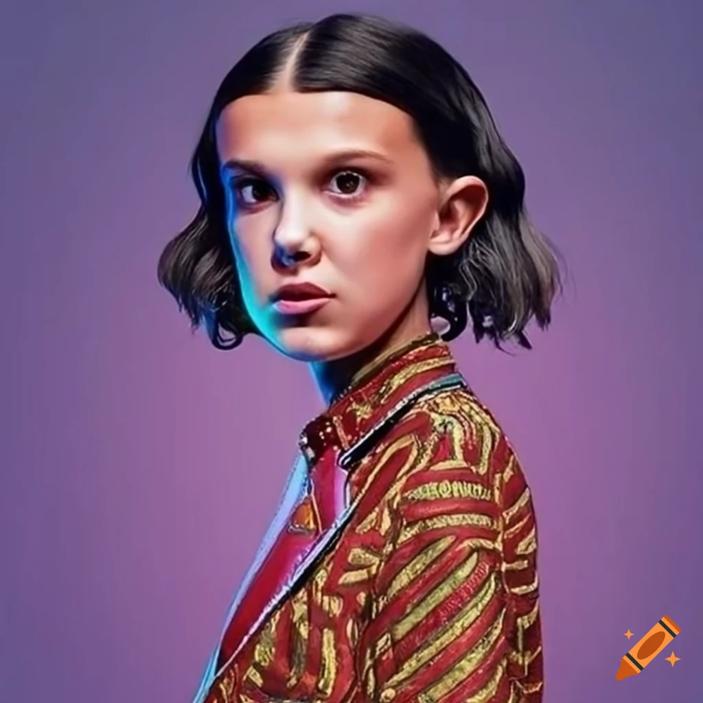 Millie Bobby Brown posing like Eleven in a Michael Jackson-style ...