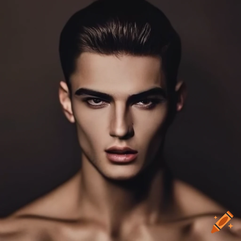 Handsome male model with captivating features exuding Adonis vampire ...