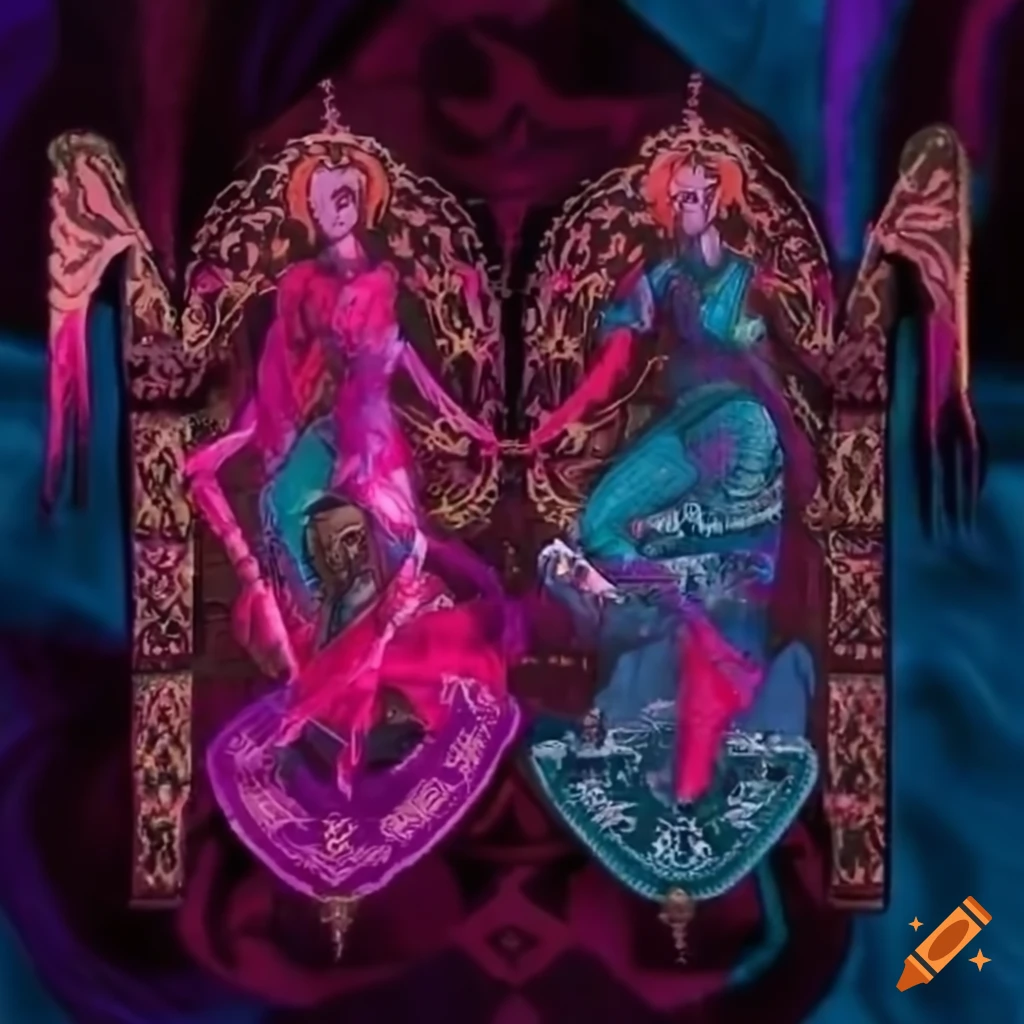 Tapestry with saints row aesthetic on Craiyon