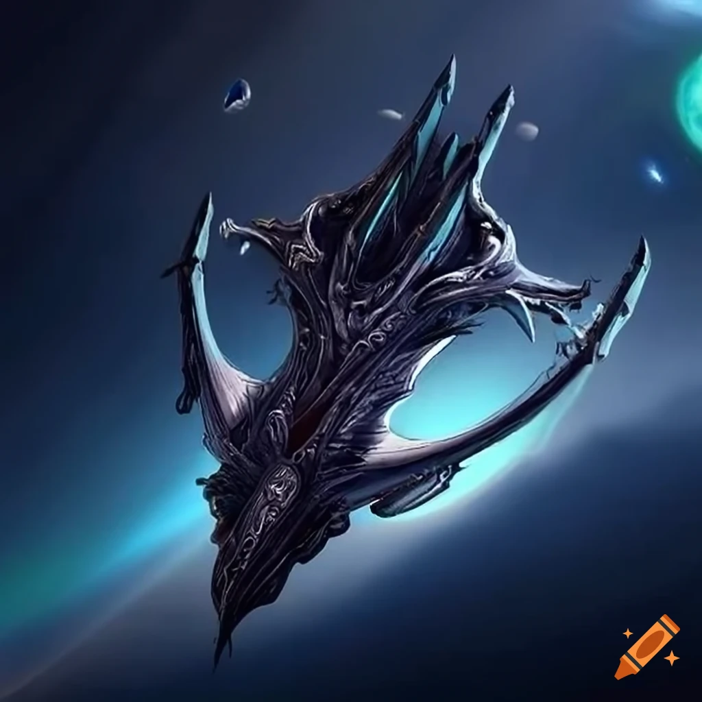 Sindarin elves-inspired spaceship with elegant and flowing design on ...