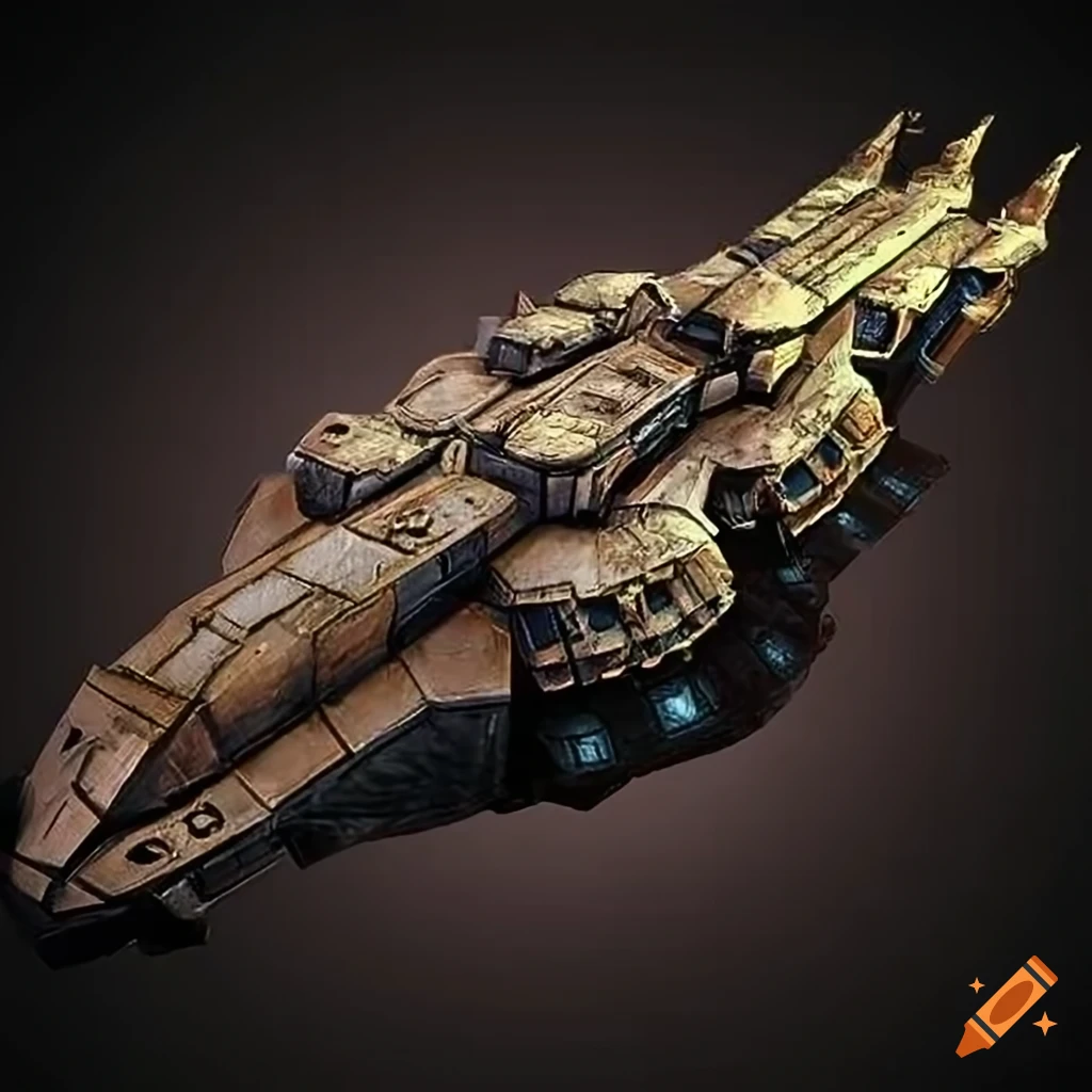 Military spaceship inspired by dwarven craftsmanship from lord of the ...