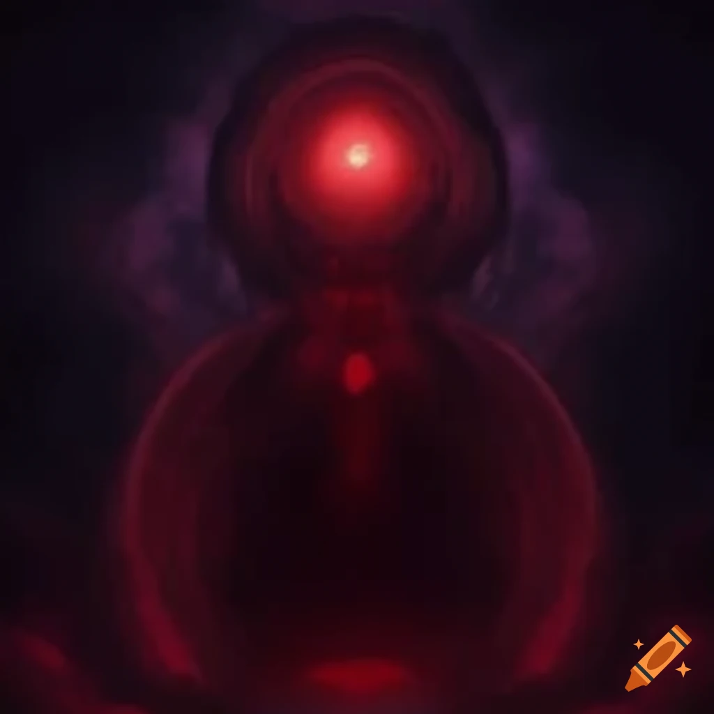 Red interdimensional portal in stormy clouds on Craiyon