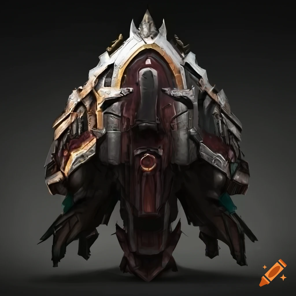 A spaceship inspired by fantasy orcs with rugged and aggressive design ...