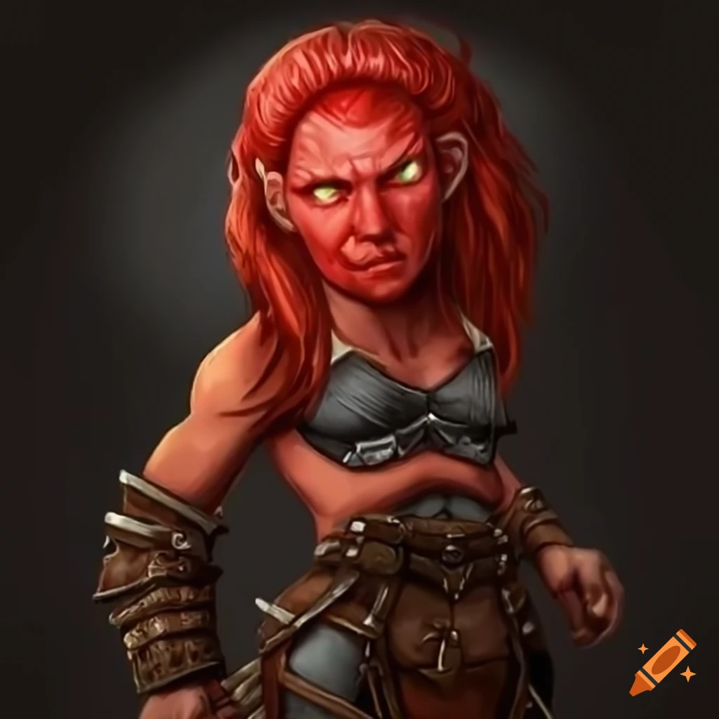 Red Haired Female Dwarf Barbarian Character On Craiyon