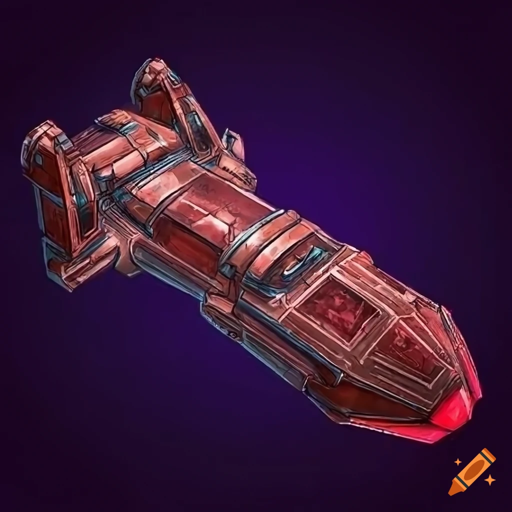 Video game spaceship with art deco design inspired by fantasy Dwarves ...