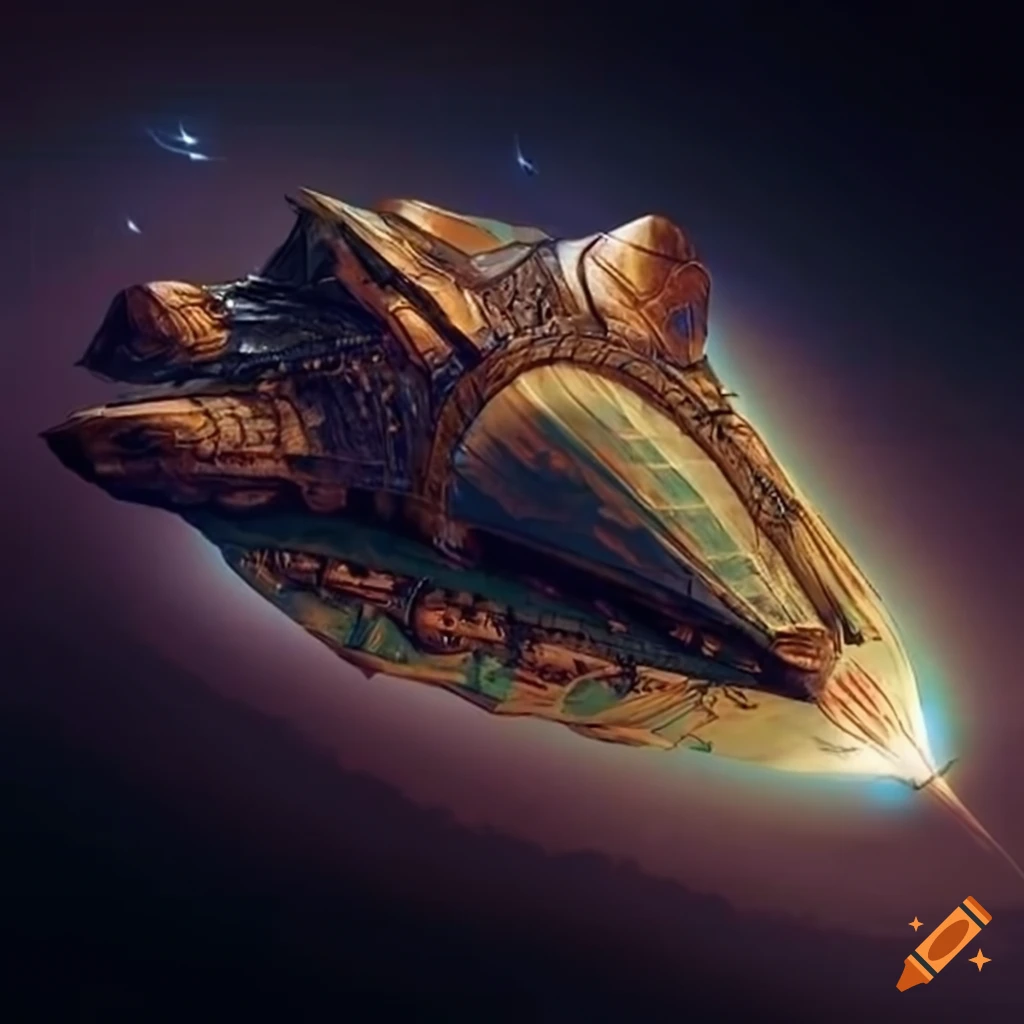 Spaceship inspired by sindarin elves with elegant and ethereal design ...