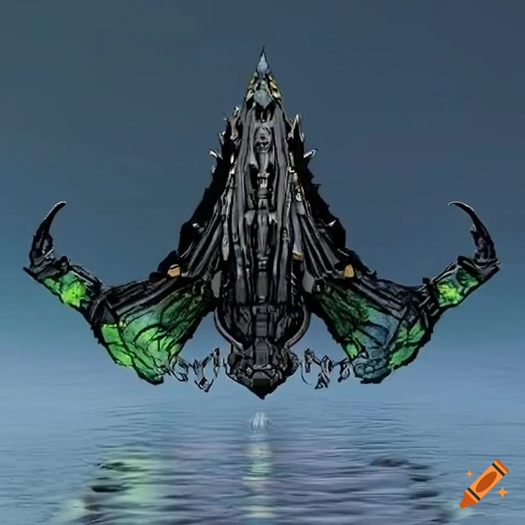 Sindarin elves inspired spaceship with sleek, flowing lines on Craiyon