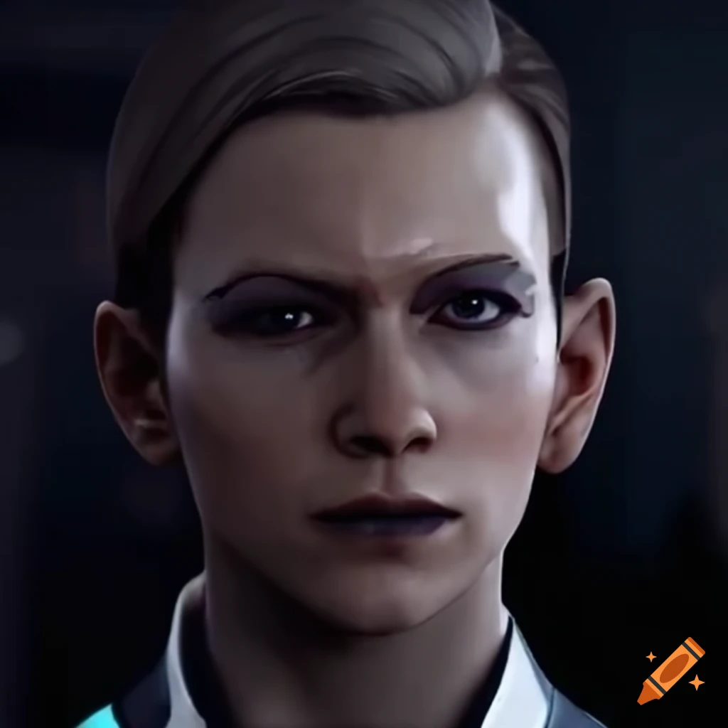 Detroit: become human characters sharing a humorous moment on Craiyon