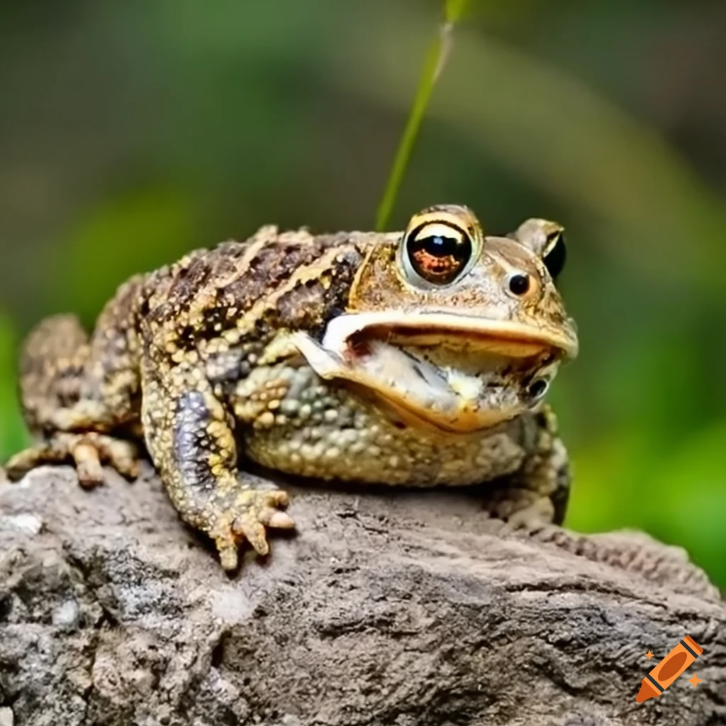 Angry toad captured in hyper realistic photography on Craiyon