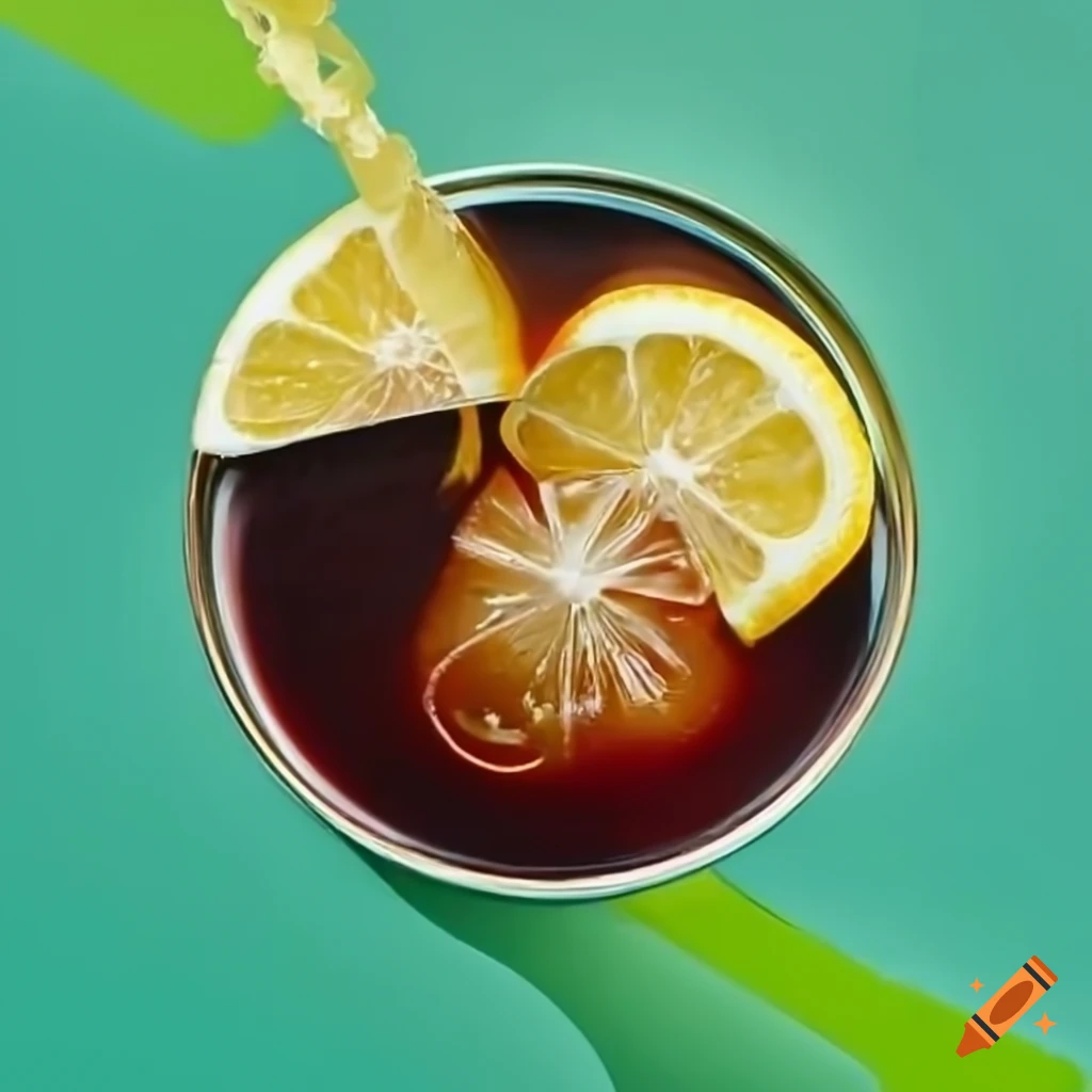 Open cola can with lemon slice for a refreshing drink on Craiyon