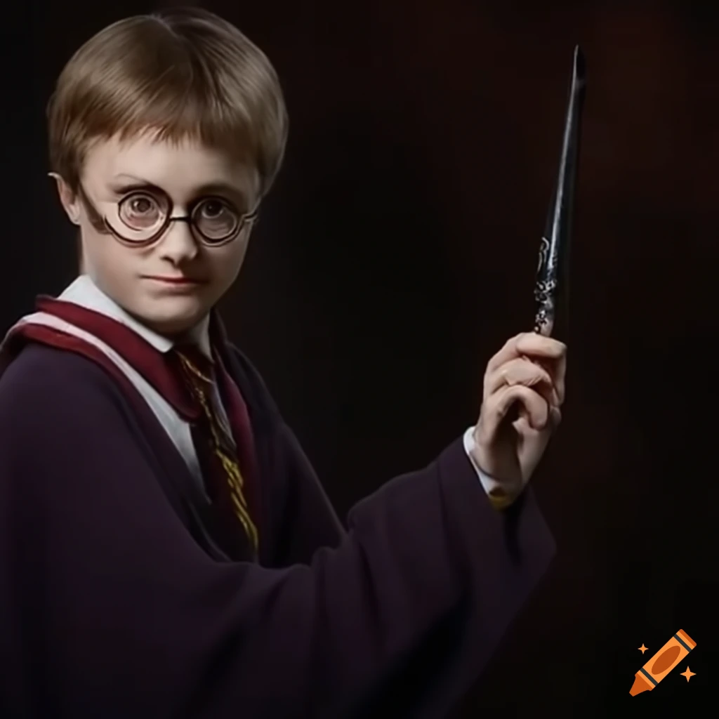Harry potter holding a wand on Craiyon