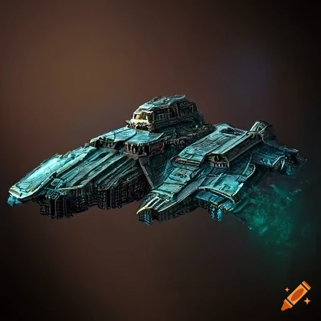 Military spaceship inspired by dwarven craftsmanship from lord of the ...