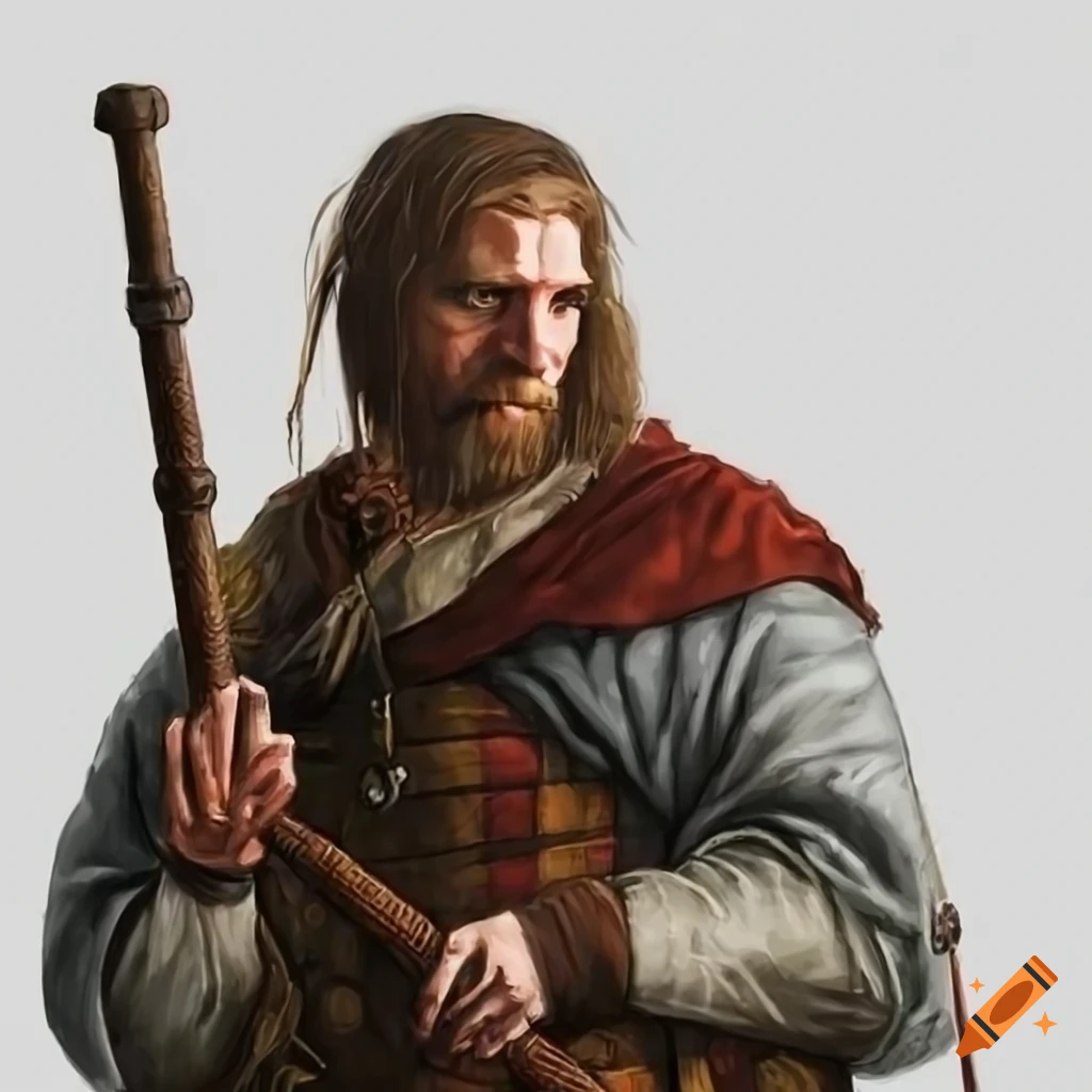 Portrait of a medieval scottish highlander peasant warrior on Craiyon