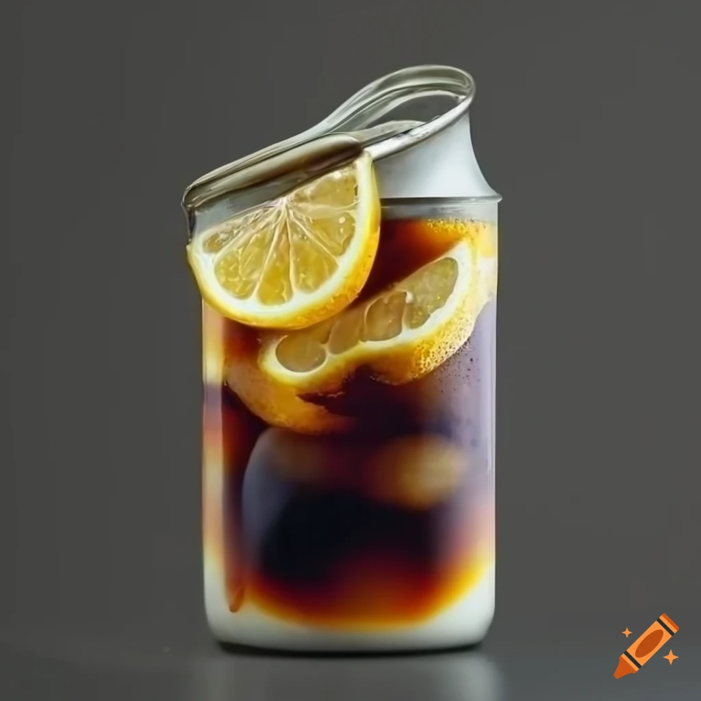 Open cola can with lemon slice for a refreshing drink on Craiyon