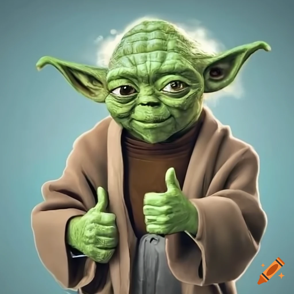 Yoda giving a thumbs up gesture on Craiyon