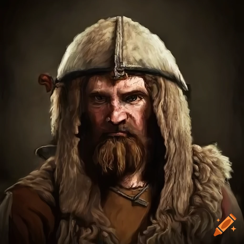 Portrait of a medieval scottish highlander peasant warrior on Craiyon