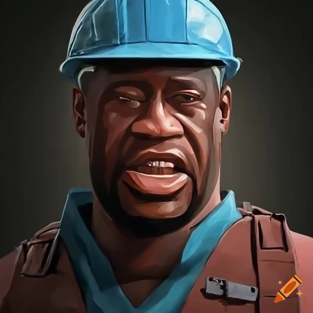 George floyd in a construction hat on Craiyon