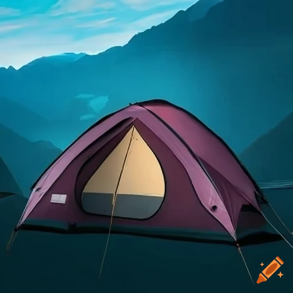 Side view of a 2d camping tent on Craiyon