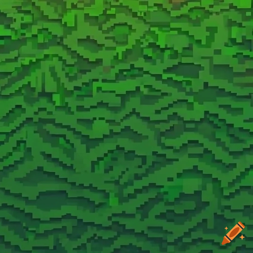 Pixel art illustrating vibrant green grass textures by Wes Anderson on Craiyon