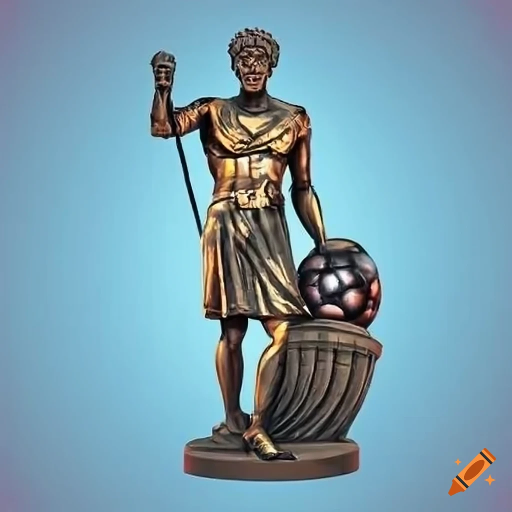 Strong and hardworking laborer in the style of a Greek statue with a ...