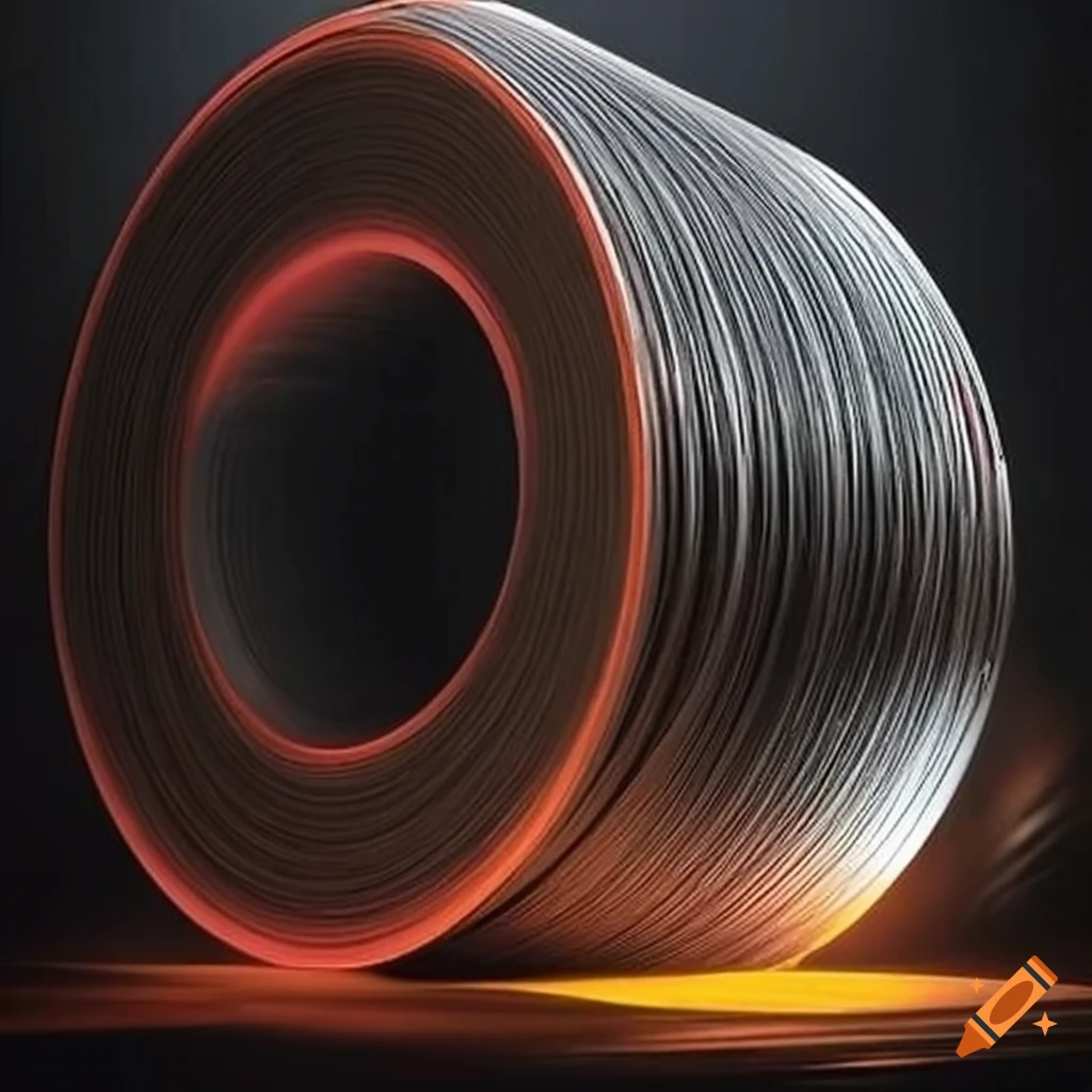 Steel coil in a stockyard with Automated Coil Logistics sign on Craiyon