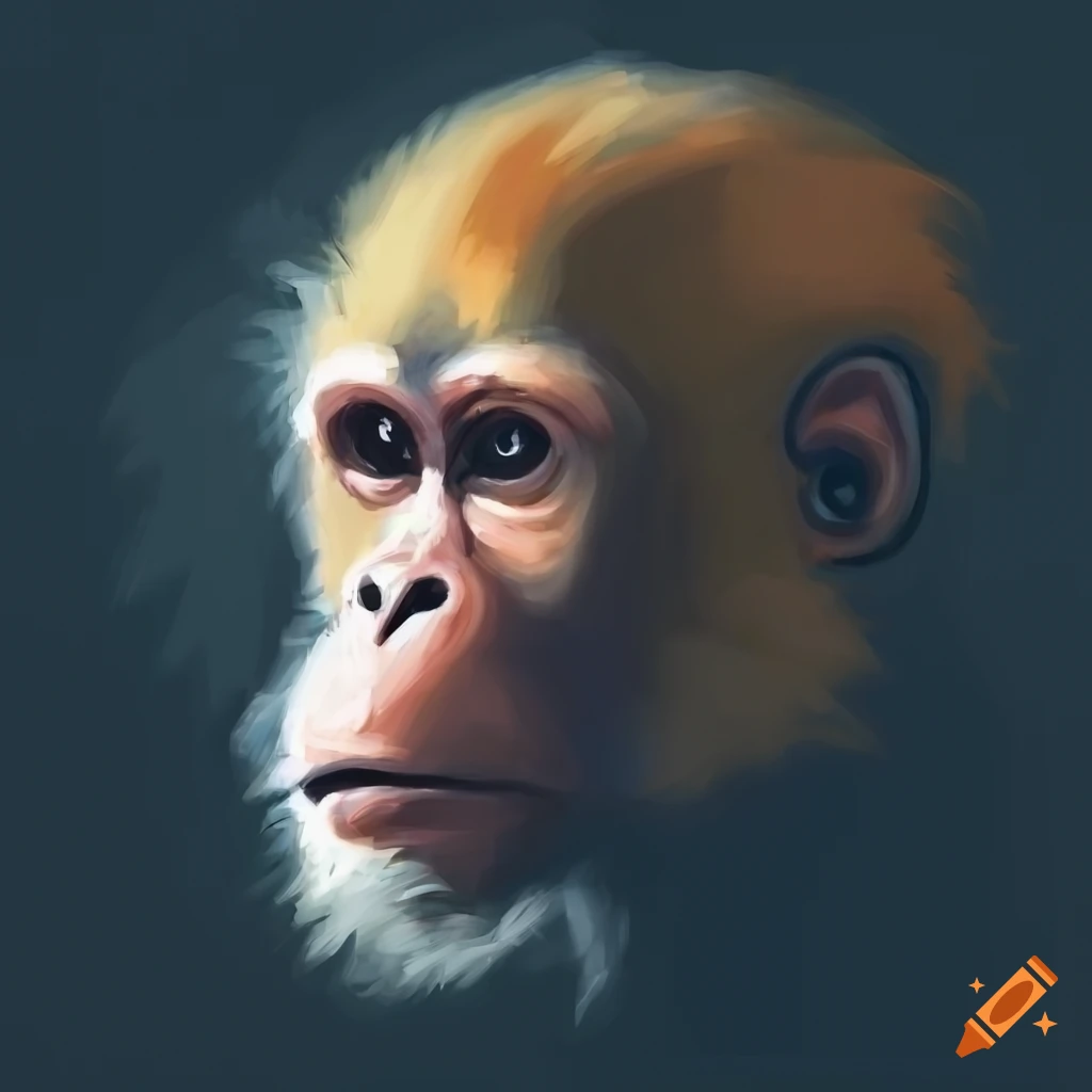 Minimalist painting of a monkey on Craiyon