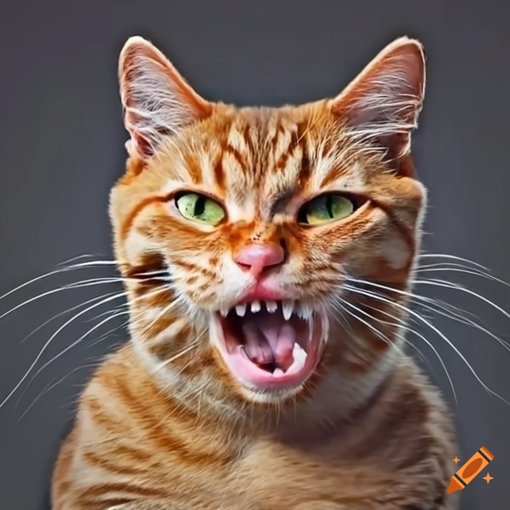 Angry ginger cat with claw marks on face on Craiyon