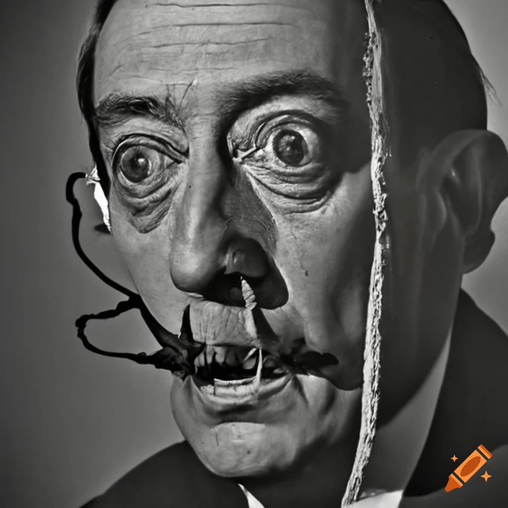 Surrealist photograph inspired by salvador dalí style with two monsters ...