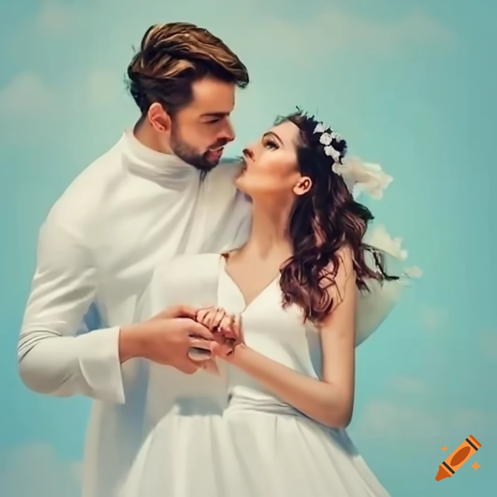 Families waiting for a baptism by the river, men in white shirts and pants without kippah, hands ...