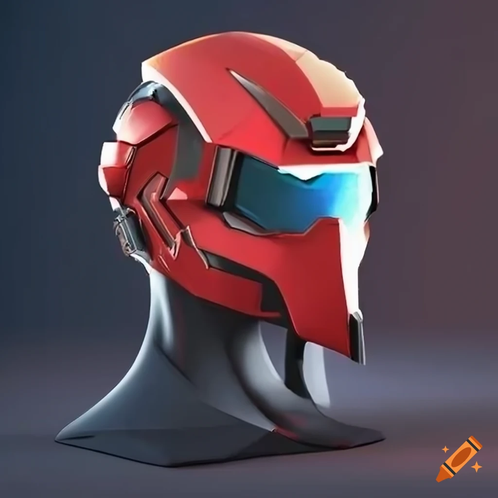 Sci-fi futuristic superhero combat helmet with Phoenix beak design on ...