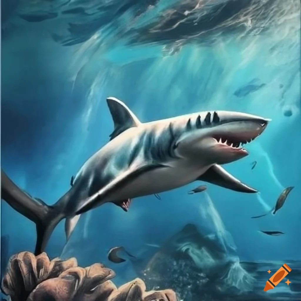 Realistic shark tattoo design in Calabria's Capo Colonna waters at ...