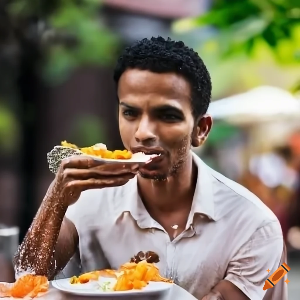 Group of men with arabic features enjoying vermicelli with raisins and ...
