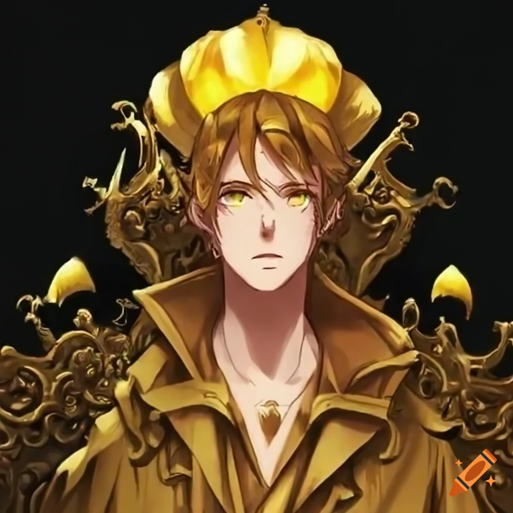 The lemon lord on a gold throne, king of the lemon people on Craiyon