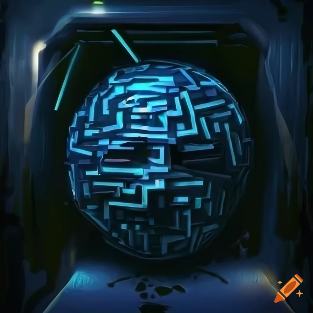 3D sphere maze in ultra-detailed acrylic style on Craiyon