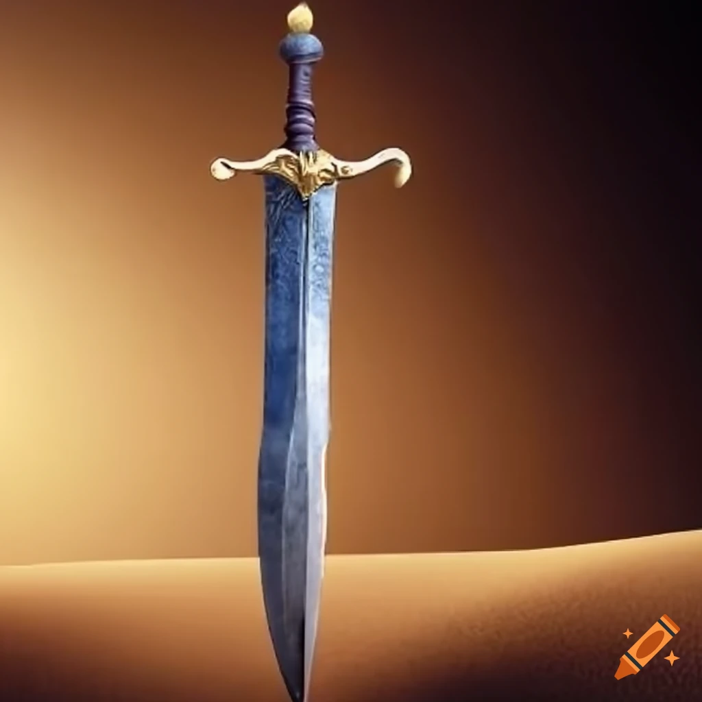 Reinforced blade of shakar - great sword with sand flowing towards the ...