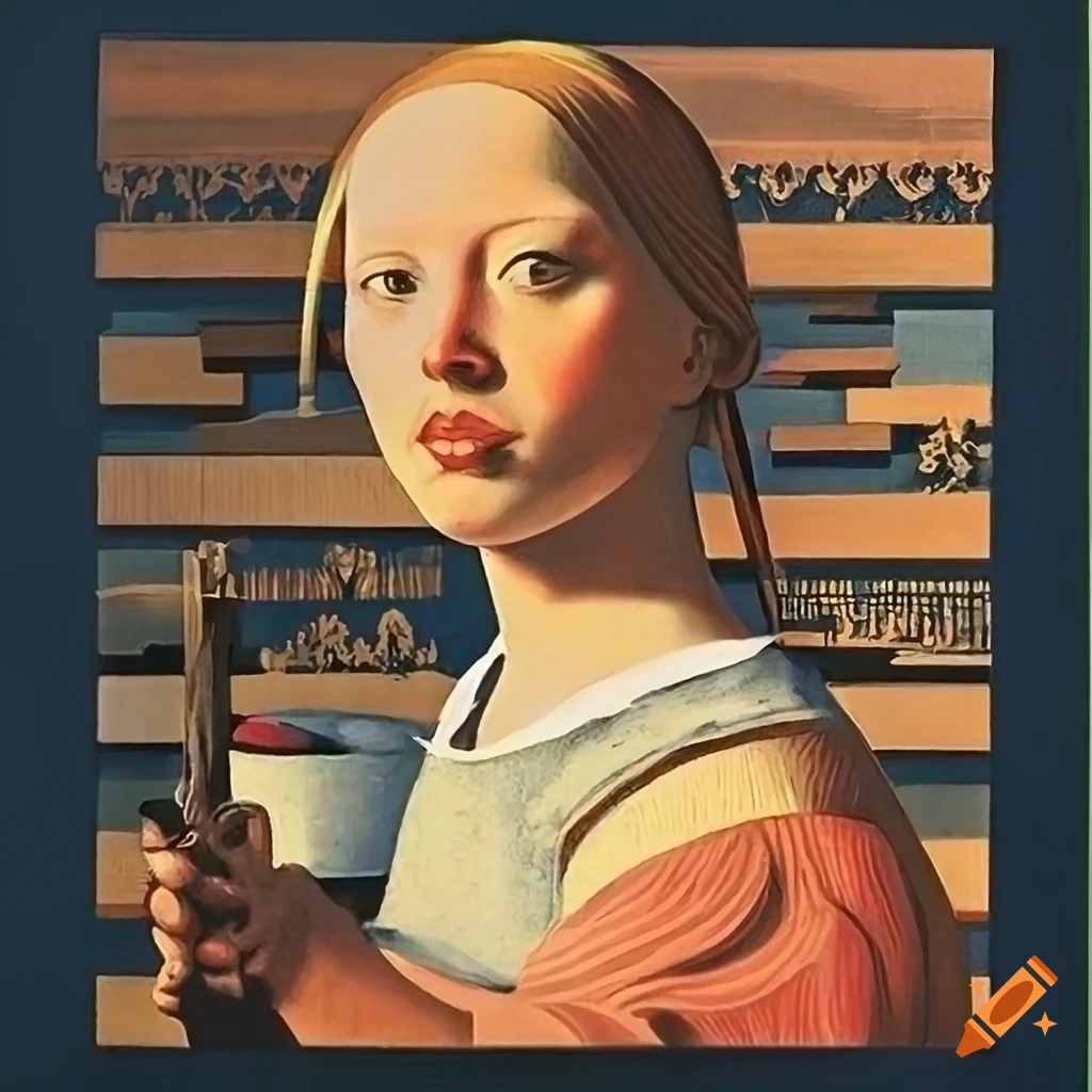 Vintage travel poster featuring Stave Carvings and vibrant woodblock ...