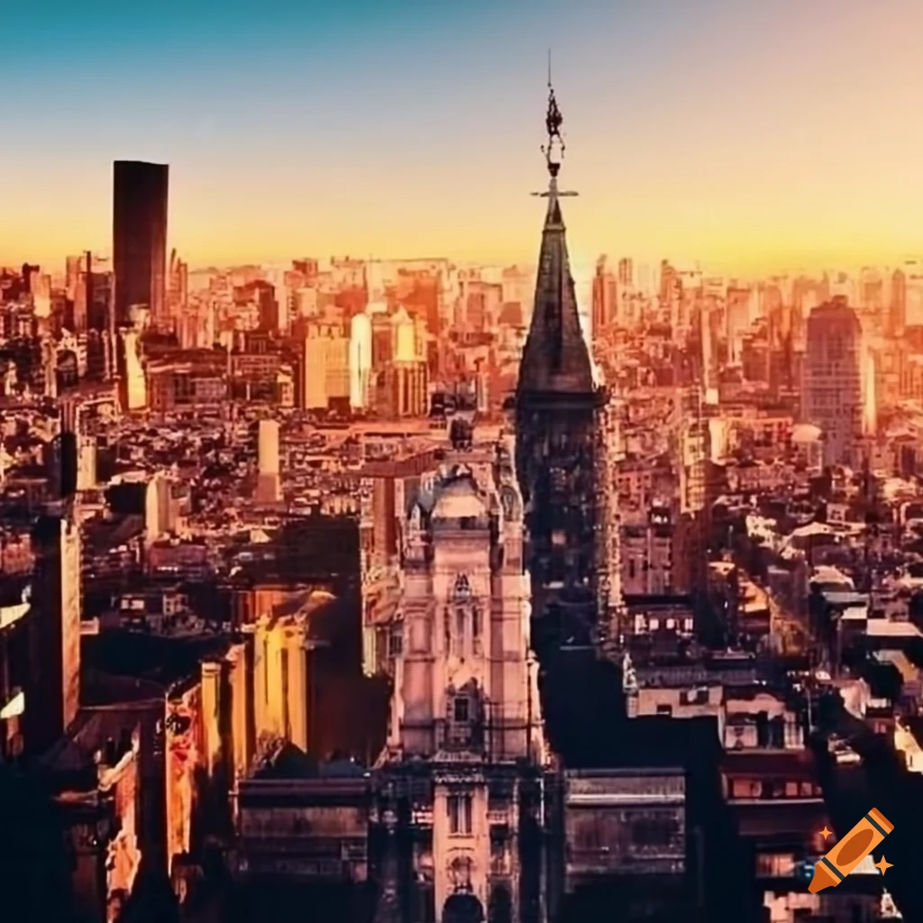 Capital of Platirna, a big modern city in Buenos Aires style on Craiyon