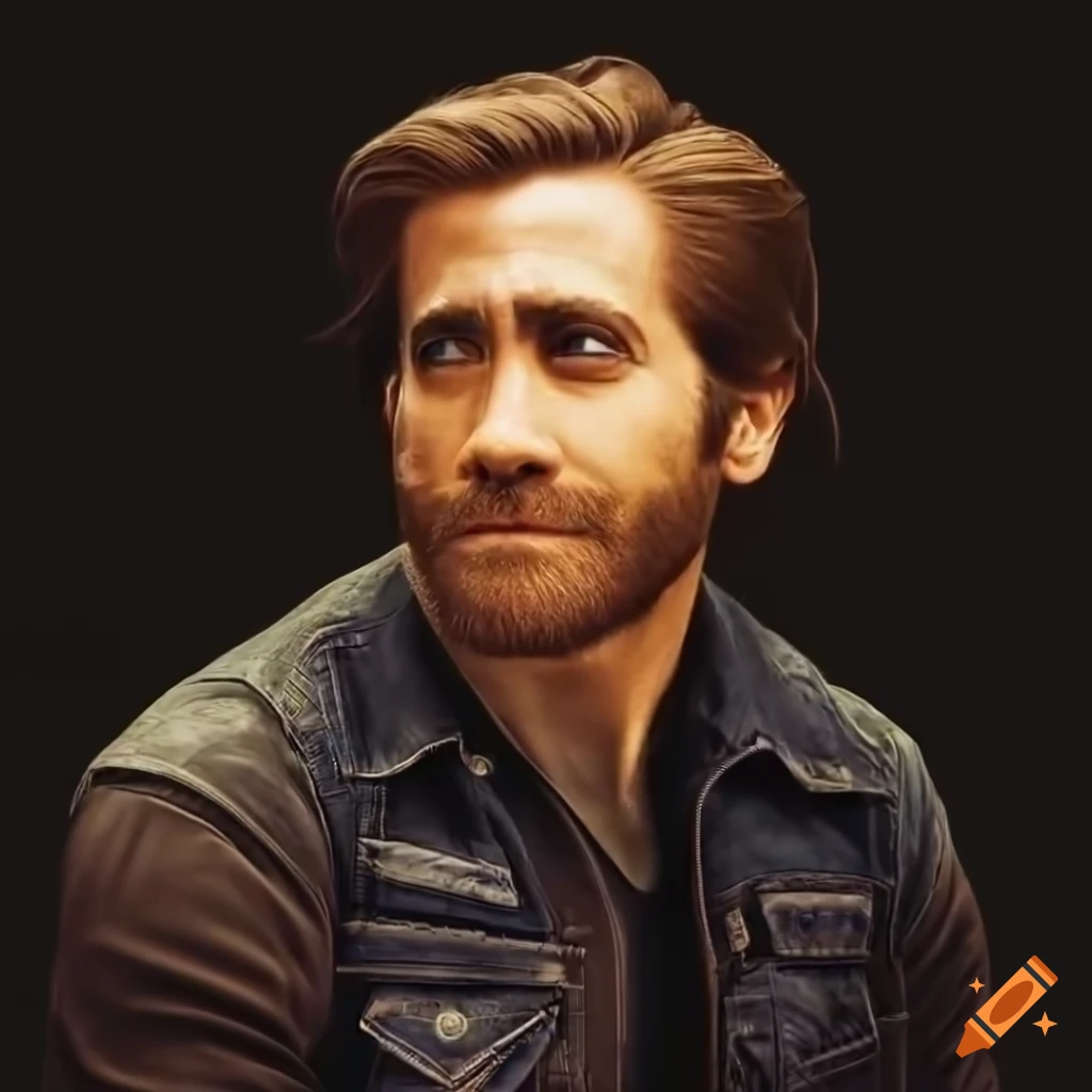 Actor resembling Jake Gyllenhaal at age 20 in outlaw biker style ...