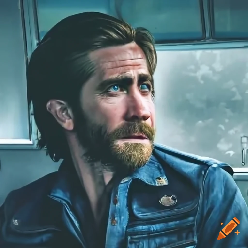 Actor resembling Jake Gyllenhaal at age 20 in outlaw biker style ...