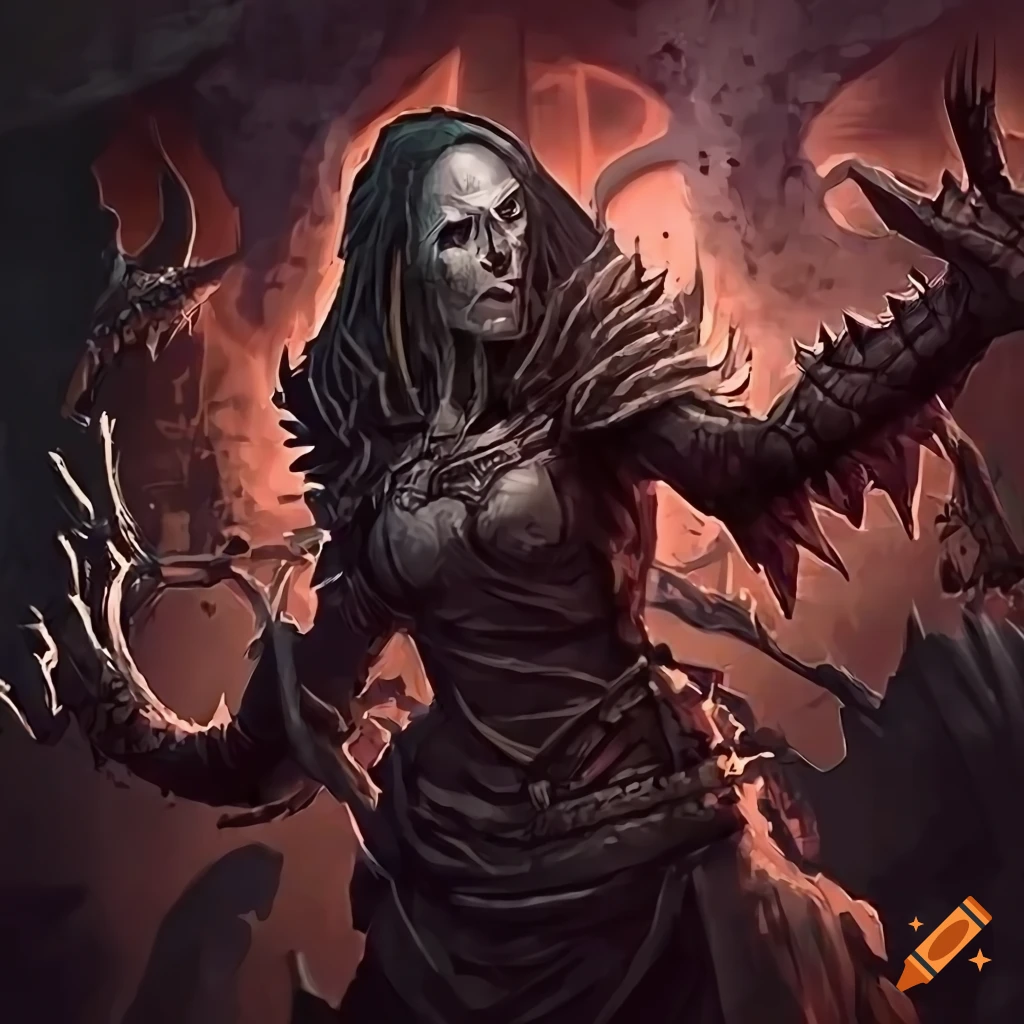 Necromancer RPG in Dungeon and Dragons style on Craiyon