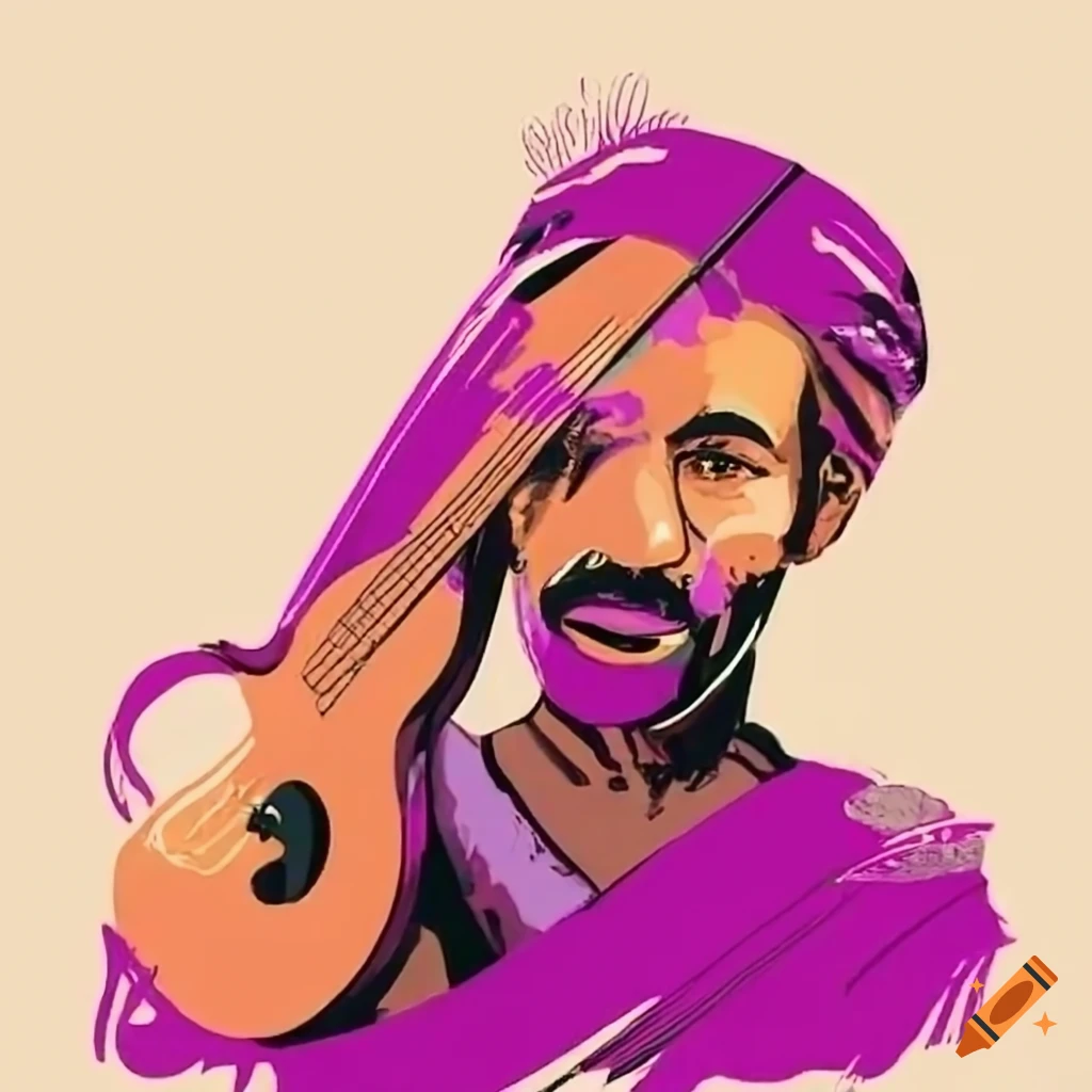 Gnawa musician performing traditional music on Craiyon