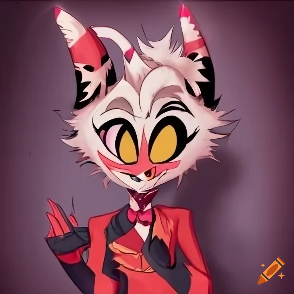 Fox furry character in Hazbin Hotel/Helluva Boss style on Craiyon